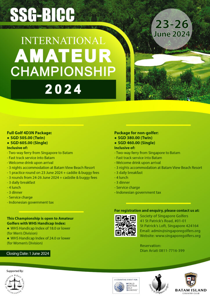 SSG-BICC International Amateur Championship 2024 - Society of Singapore Golfers (SSG)